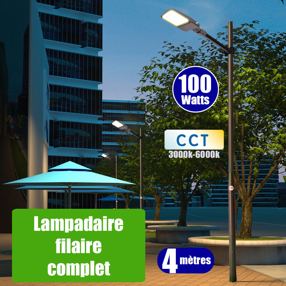 Pack lampadaire complet 4 mètres : Lampe de rue filaire Série ULTIME ...