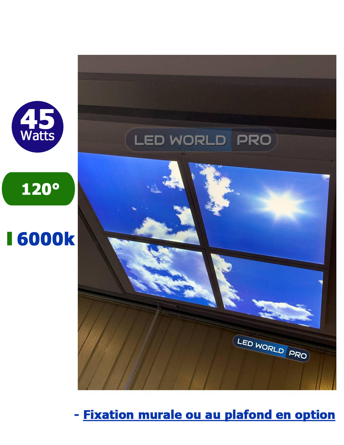 Pack De 4x Dalles LED Nuage 3D Relief 60 X 60 Cm 45 Watts, 41% OFF